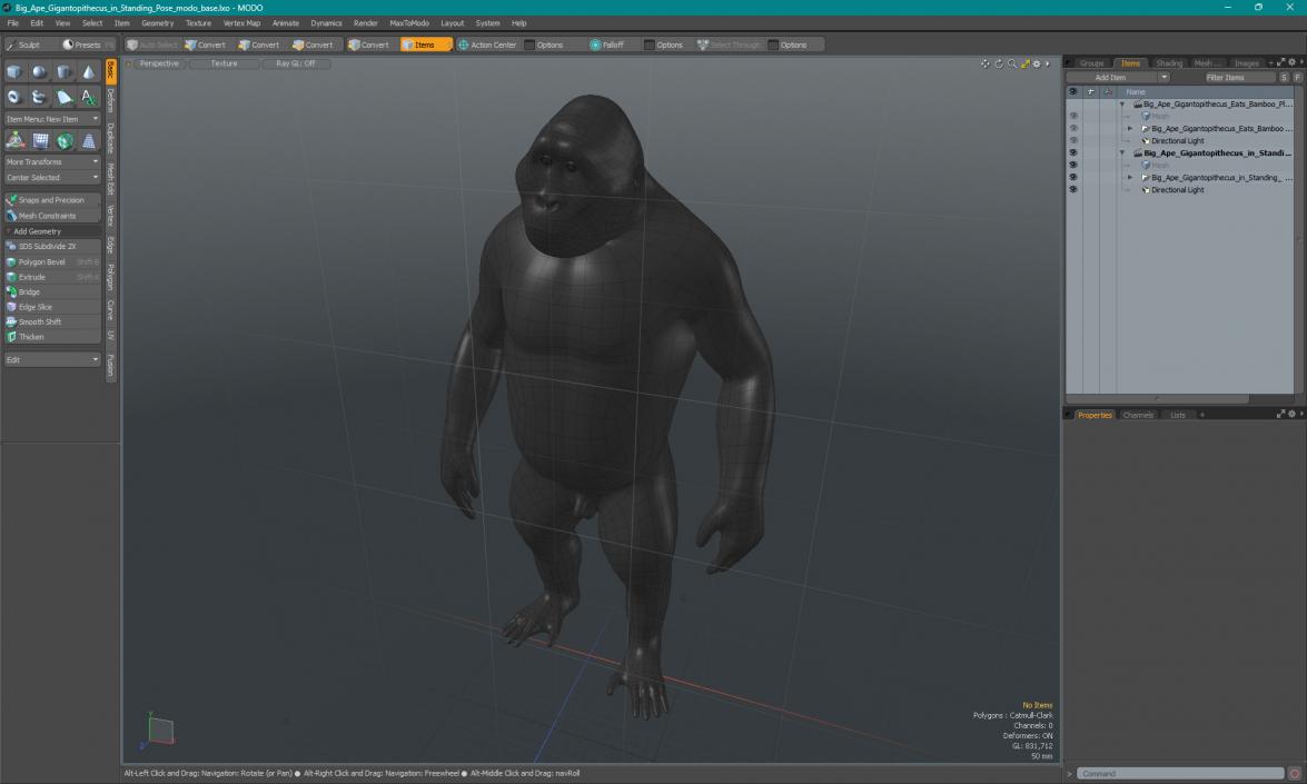 3D model Big Ape Gigantopithecus in Standing Pose | 3D Molier International