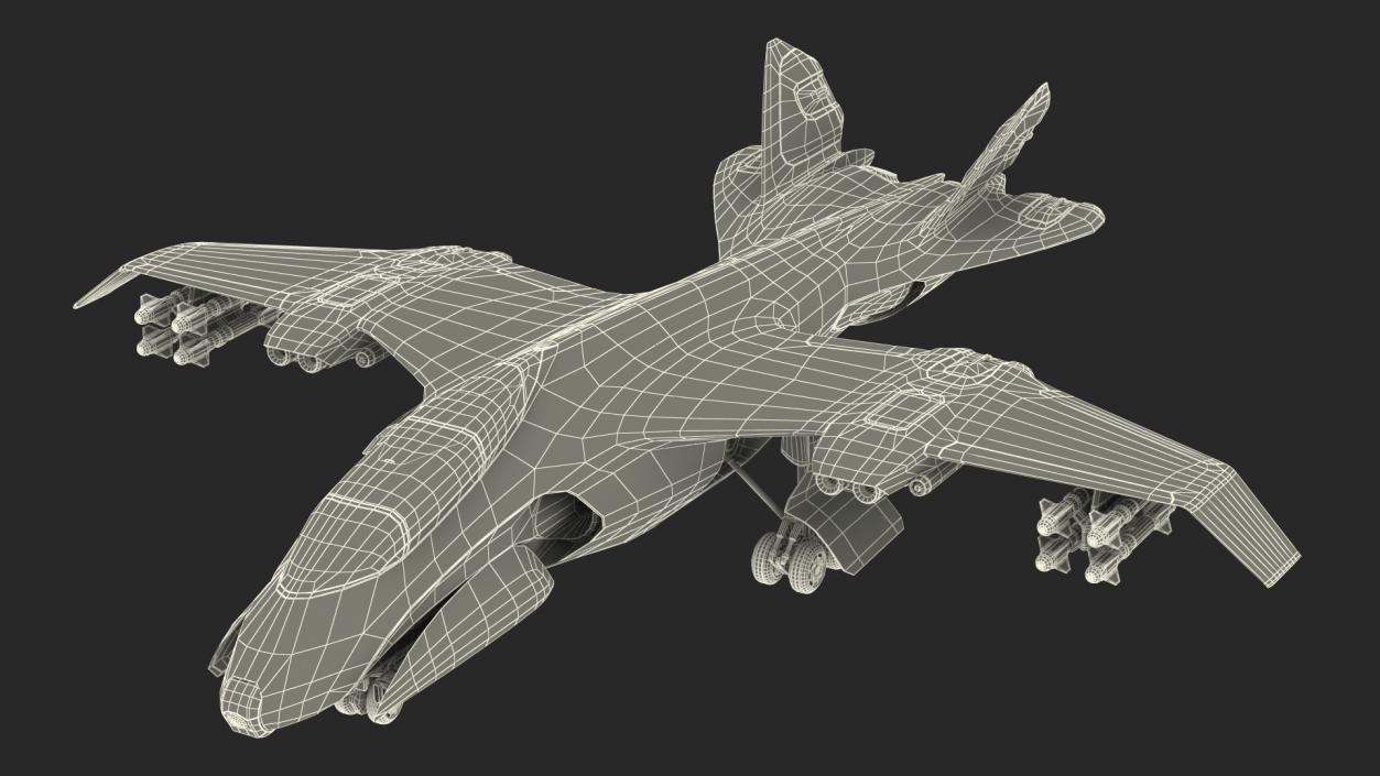 3D model Damaged Sci Fi Fighter Jet with Weapon and Chassis | 3D Molier ...