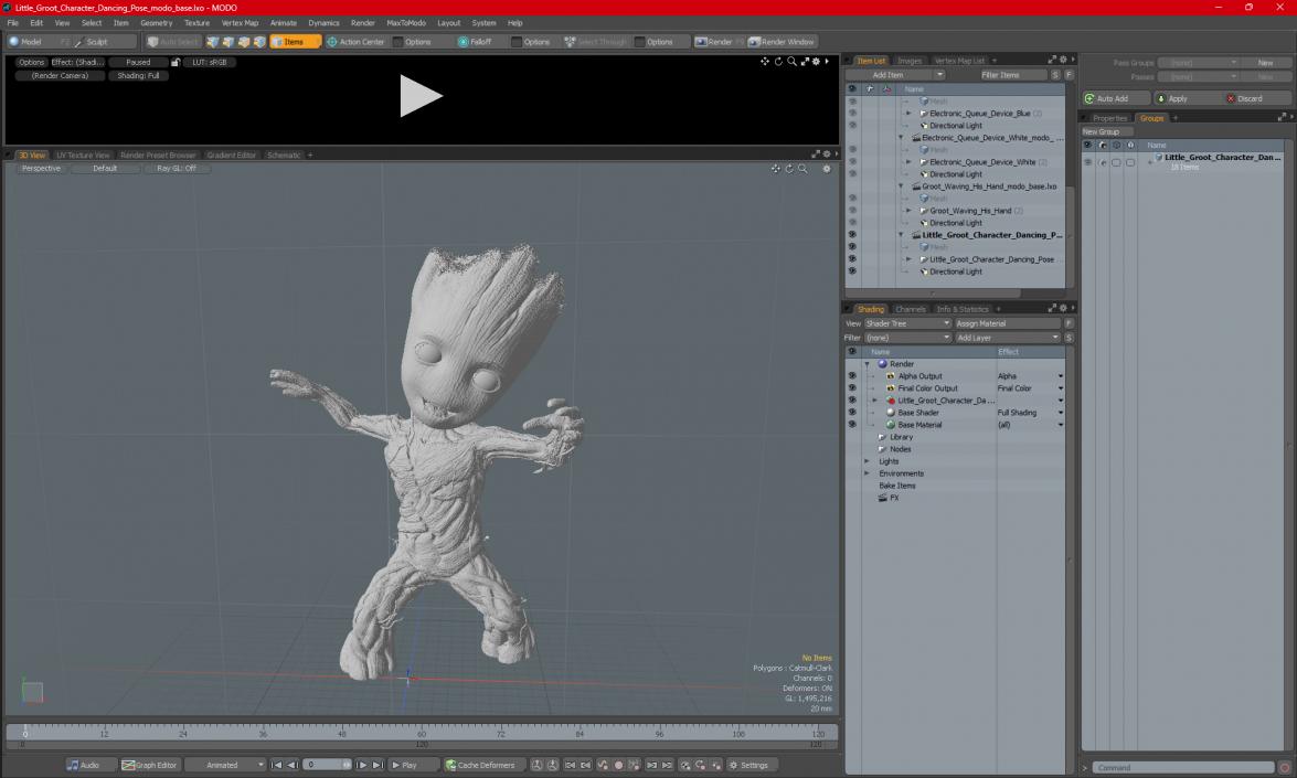3D model Little Groot Character Dancing Pose | 3D Molier International