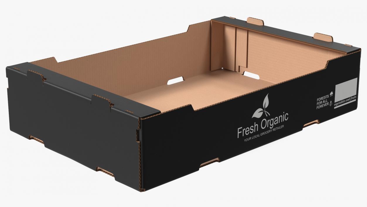 Stackable Corrugated Cardboard Fruit Tray Black 3D | 3D Molier ...