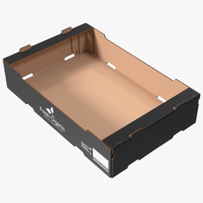 Stackable Corrugated Cardboard Fruit Tray Black 3D | 3D Molier ...