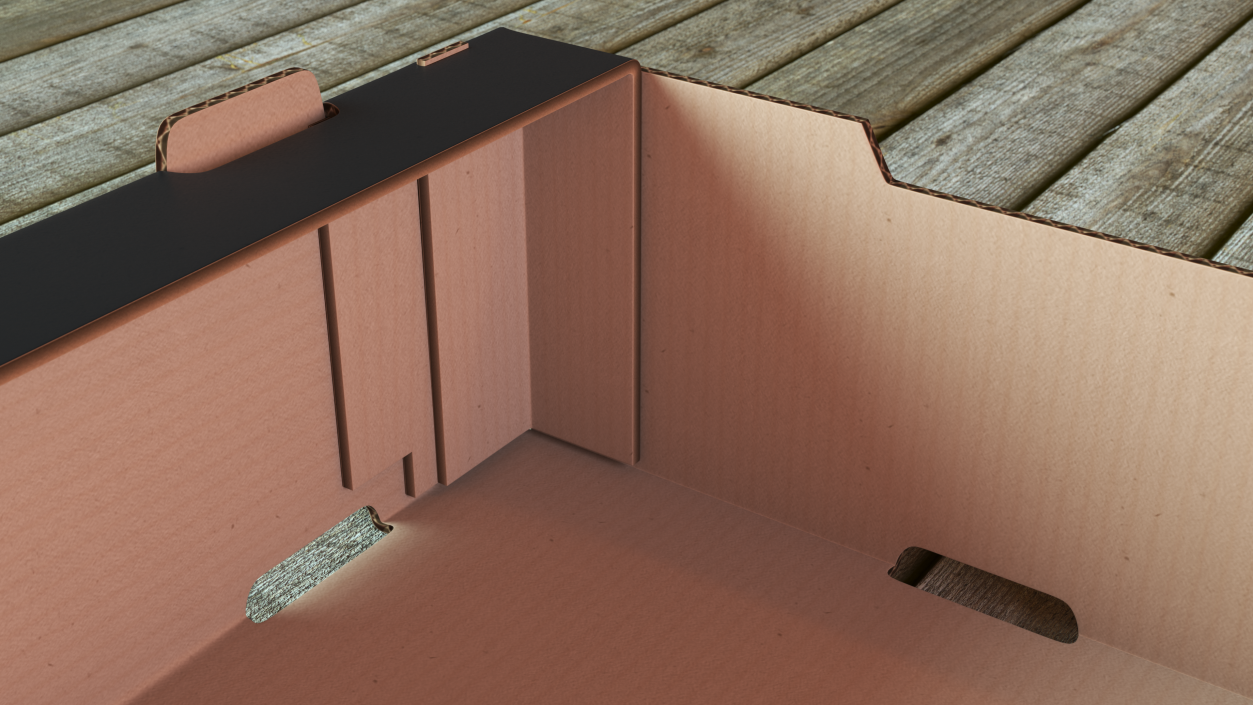 Stackable Corrugated Cardboard Fruit Tray Black 3D | 3D Molier ...